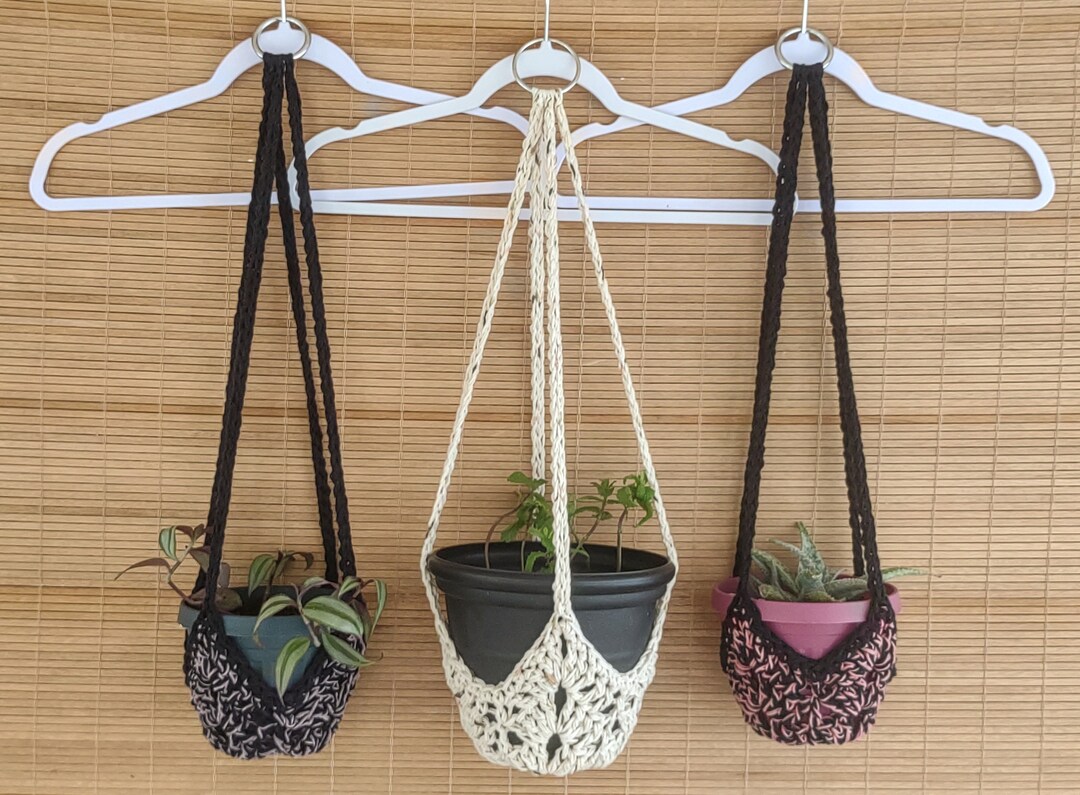 Cotton Crochet Plant Sling/hanger Medium - Etsy