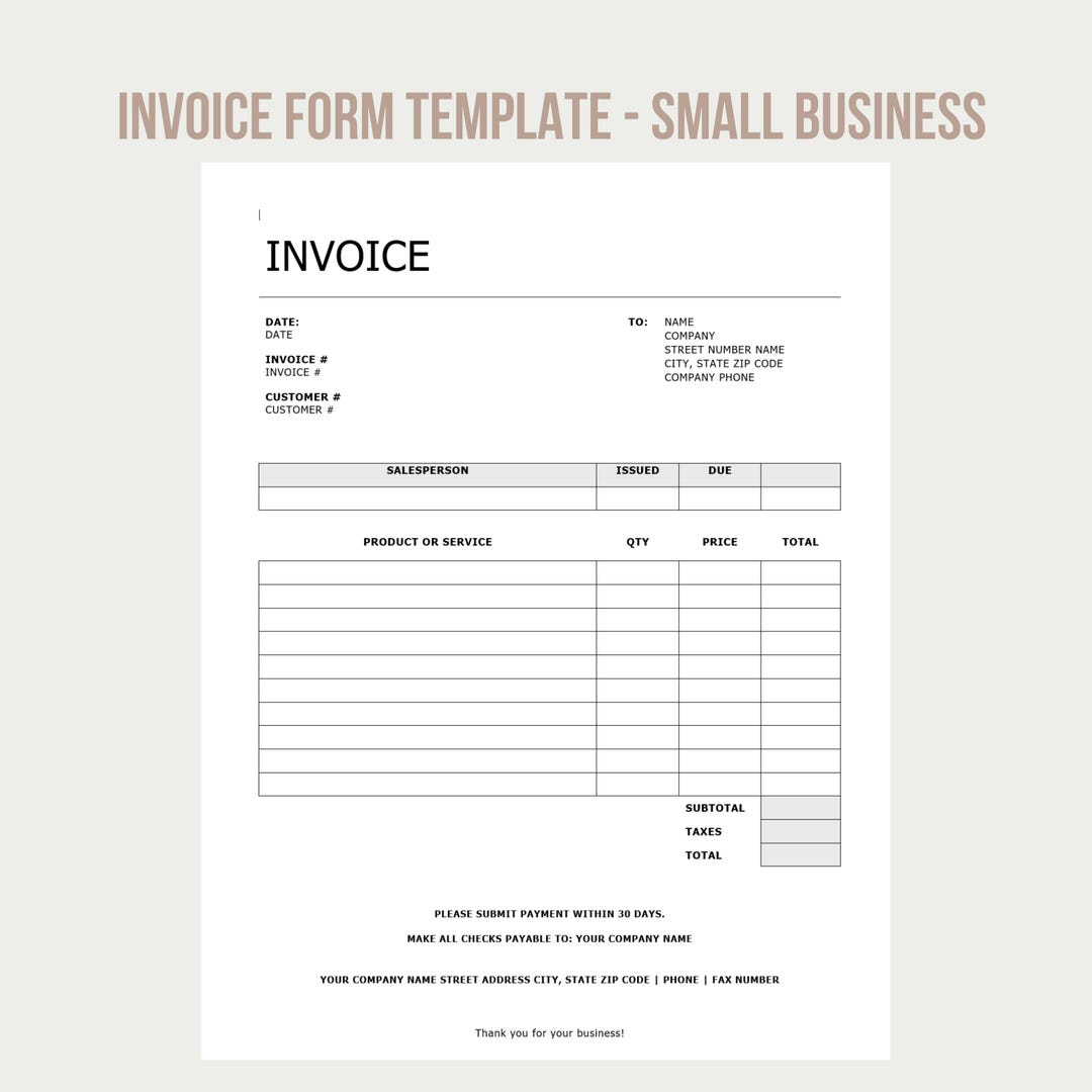 Invoice Template - Order Form Template for Cake, T-shirt, Cookie Shops ...