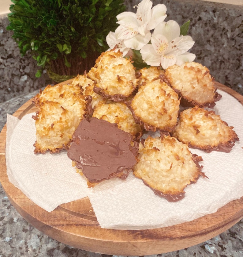 Chocolate Dipped Coconut Macaroons - Etsy