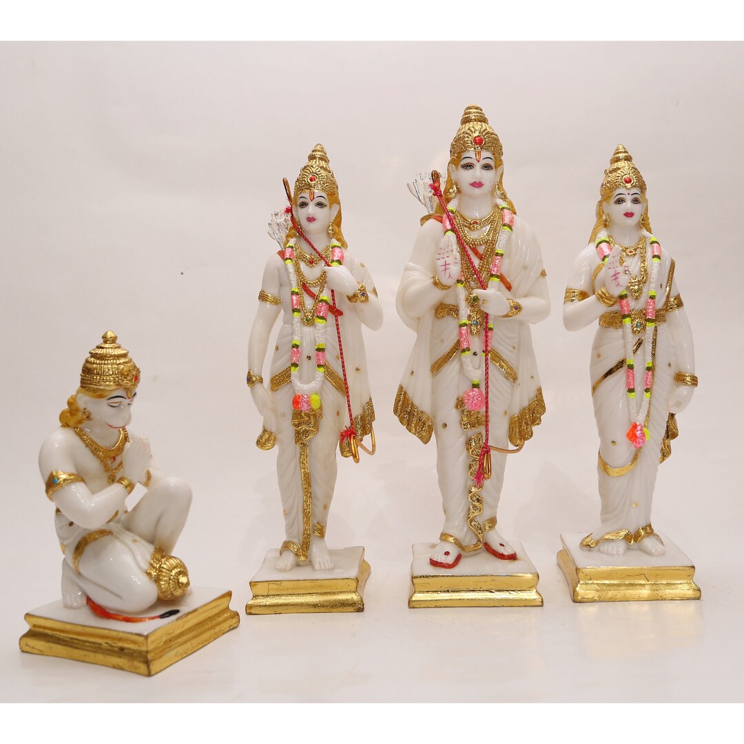 Ram Darbar Statue, 39 Cm Big Hand Painted Gold Plated Cultured Marble ...