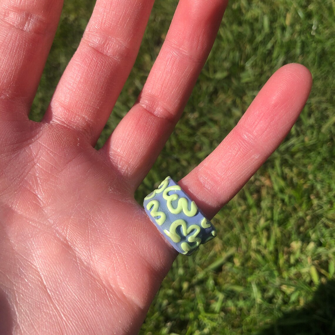 Spongebob ring // chunky clay ring // statement ring | Etsy