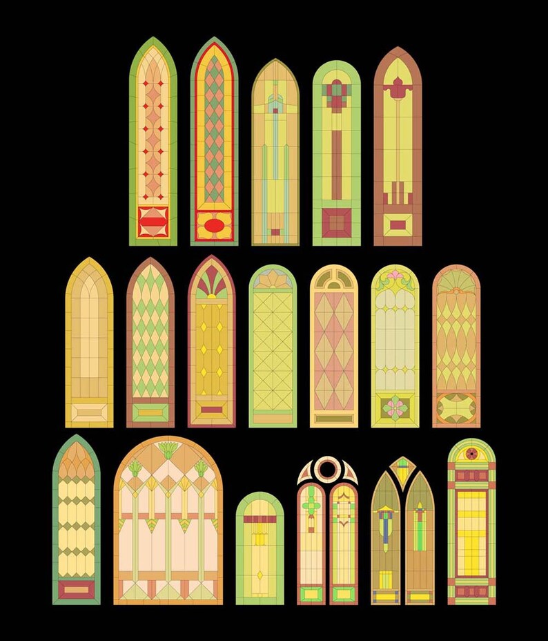Arch Stained Glass Window Patterns - Etsy