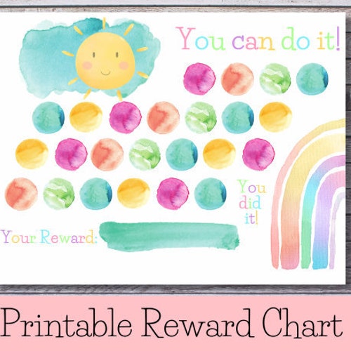 Printable Rainbow Reward Chart Rainbow Sticker Chart Instant | Etsy