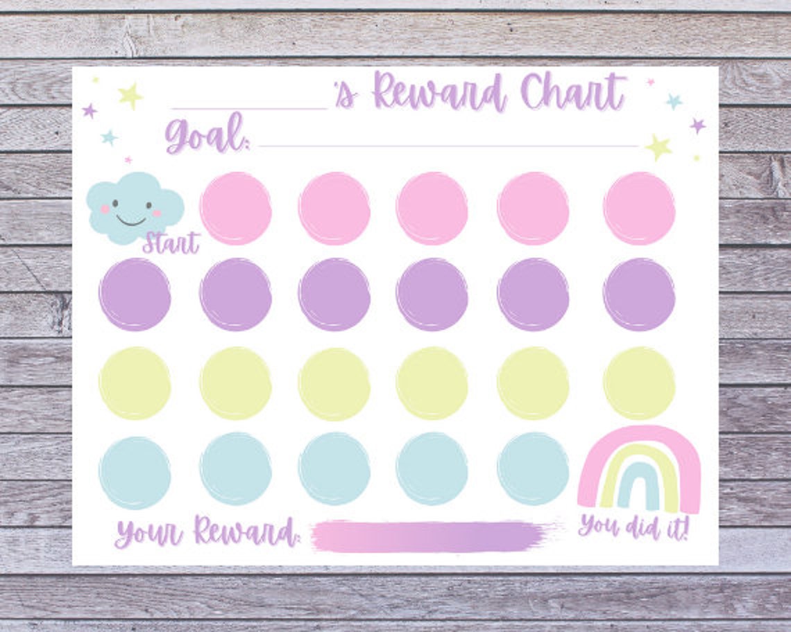 Printable Rainbow Reward Chart Rainbow Sticker Chart Instant - Etsy Ireland