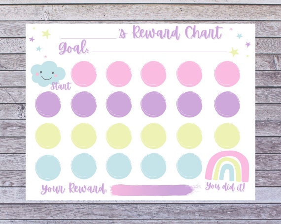 Printable Rainbow Reward Chart Rainbow Sticker Chart Instant - Etsy Ireland