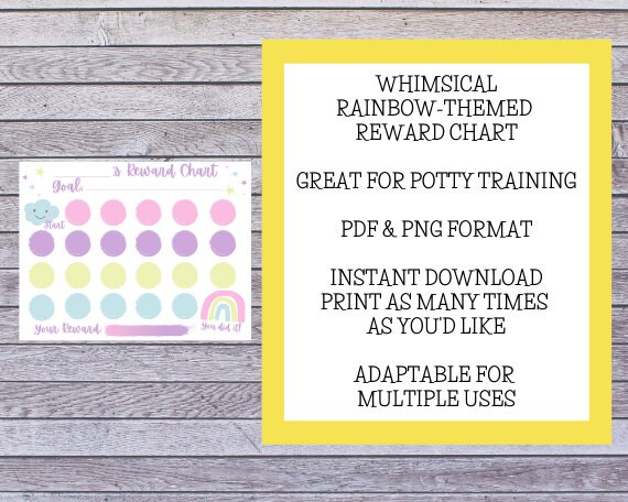 Printable Rainbow Reward Chart Rainbow Sticker Chart Instant - Etsy Ireland