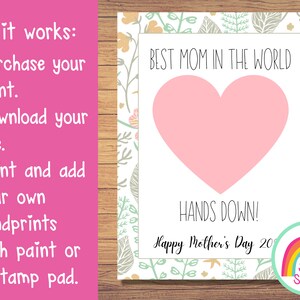 Printable Mother's Day Gift Handprint Craft Mother's - Etsy