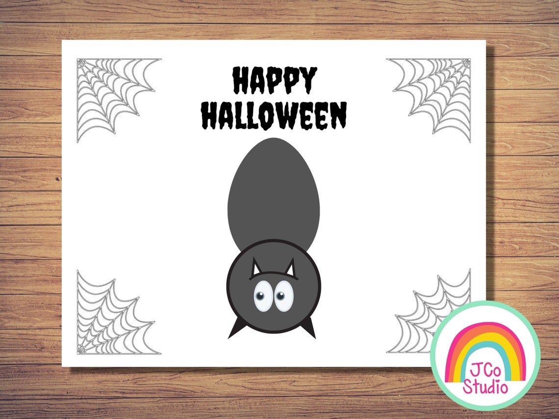 Halloween Handprint Art Craft Printable Bat Vampire Activity - Etsy