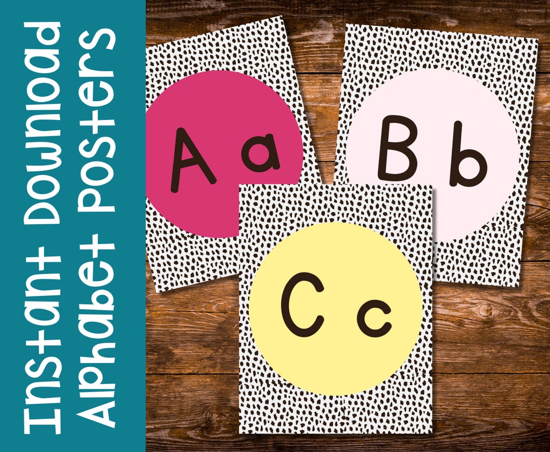 Printable Classroom Alphabet Posters, ABC Poster for Classrooms, Modern ...