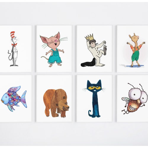 Printable Children's Book Character Gallery Wall Poster - Etsy