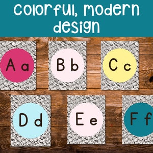 Printable Classroom Alphabet Posters, ABC Poster for Classrooms, Modern ...