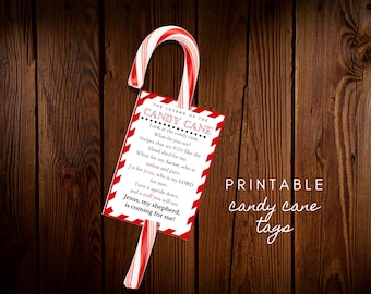 Candy Cane Gift Tags | Etsy