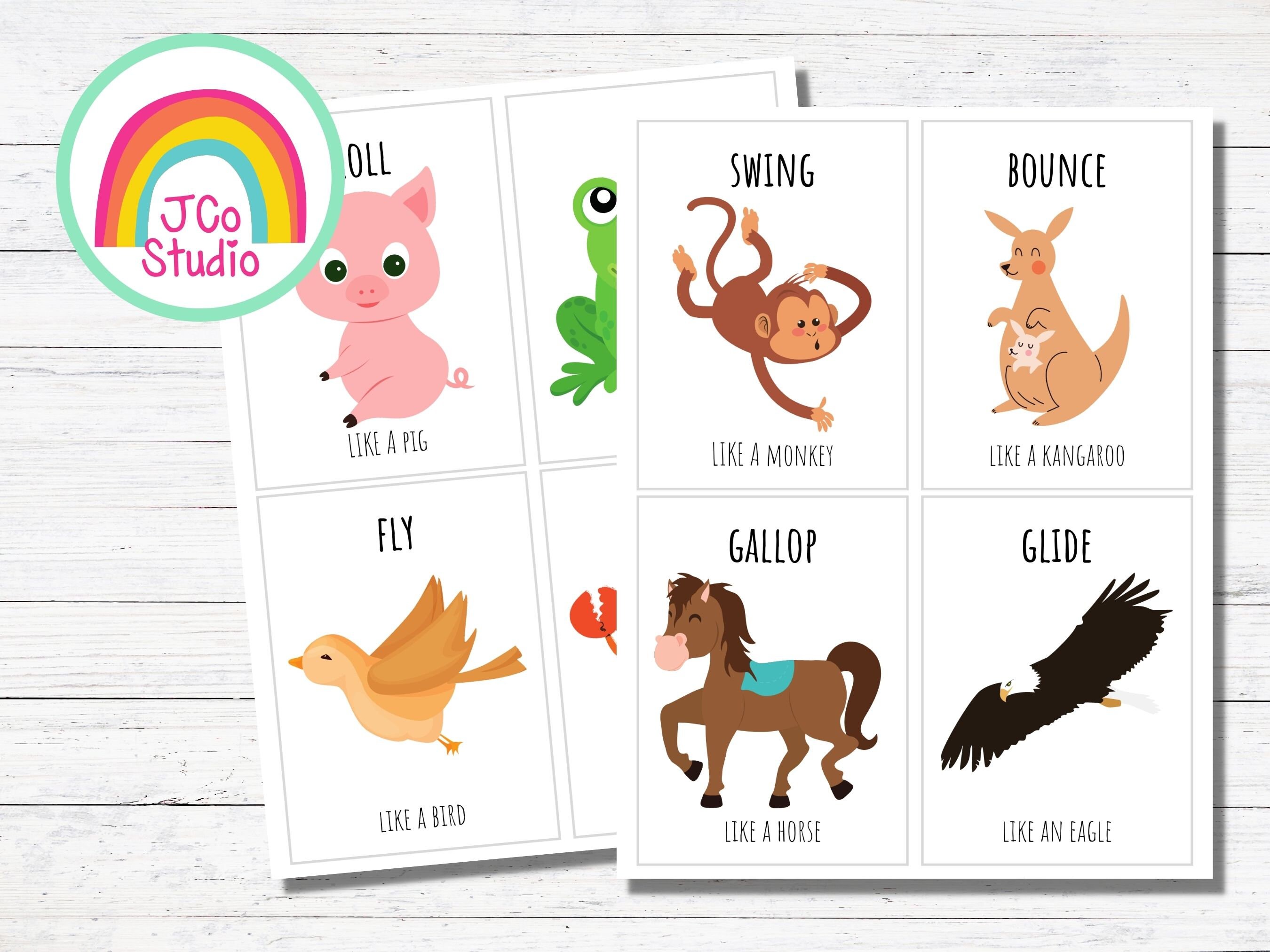 Animal Movement Cards Printable Brain Break Activities - Etsy Australia