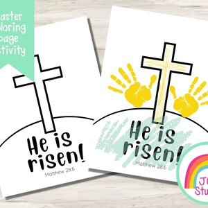Easter Handprint Art Craft Printable Sunday School Activity - Etsy