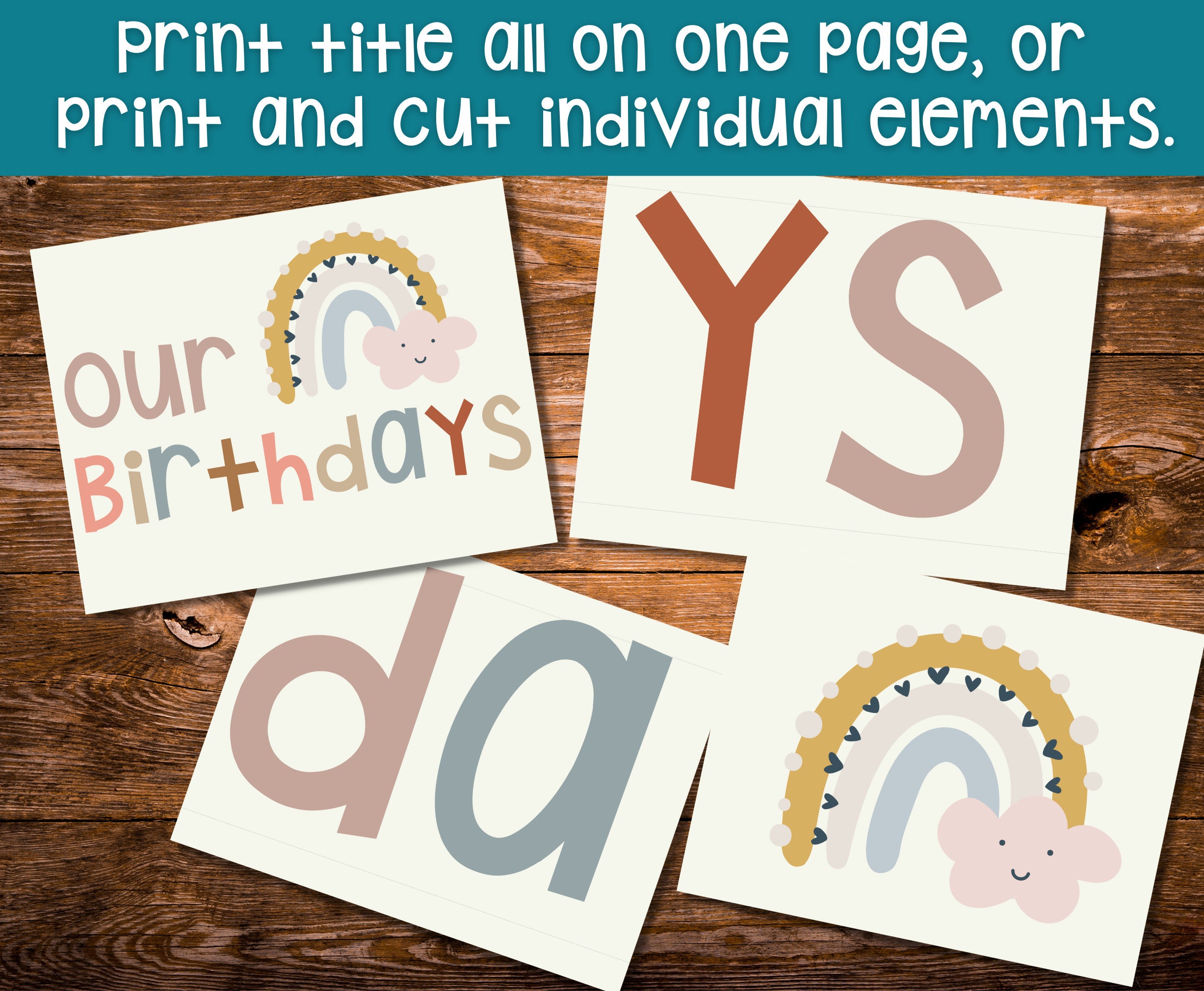 Class Birthdays Printable Display Birthday Bulletin Board - Etsy