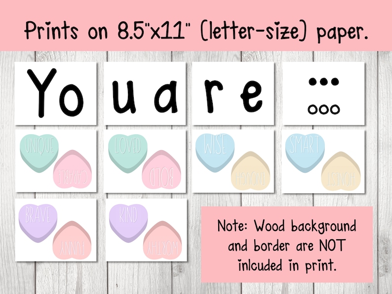 Conversation Hearts Bulletin Board Decor Printable Classroom - Etsy