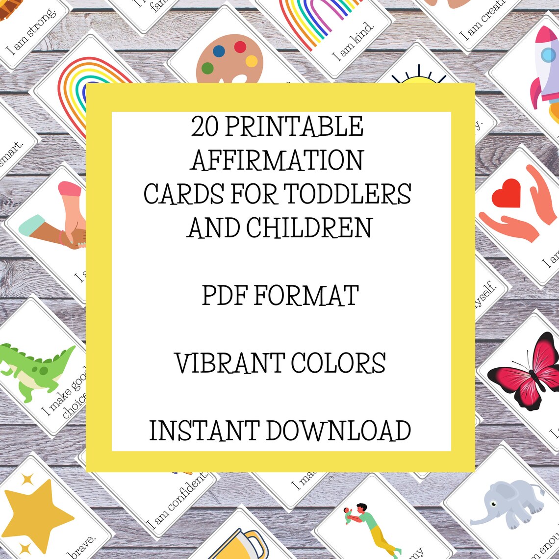 20 Child Affirmation Cards Toddler Affirmations Positive | Etsy