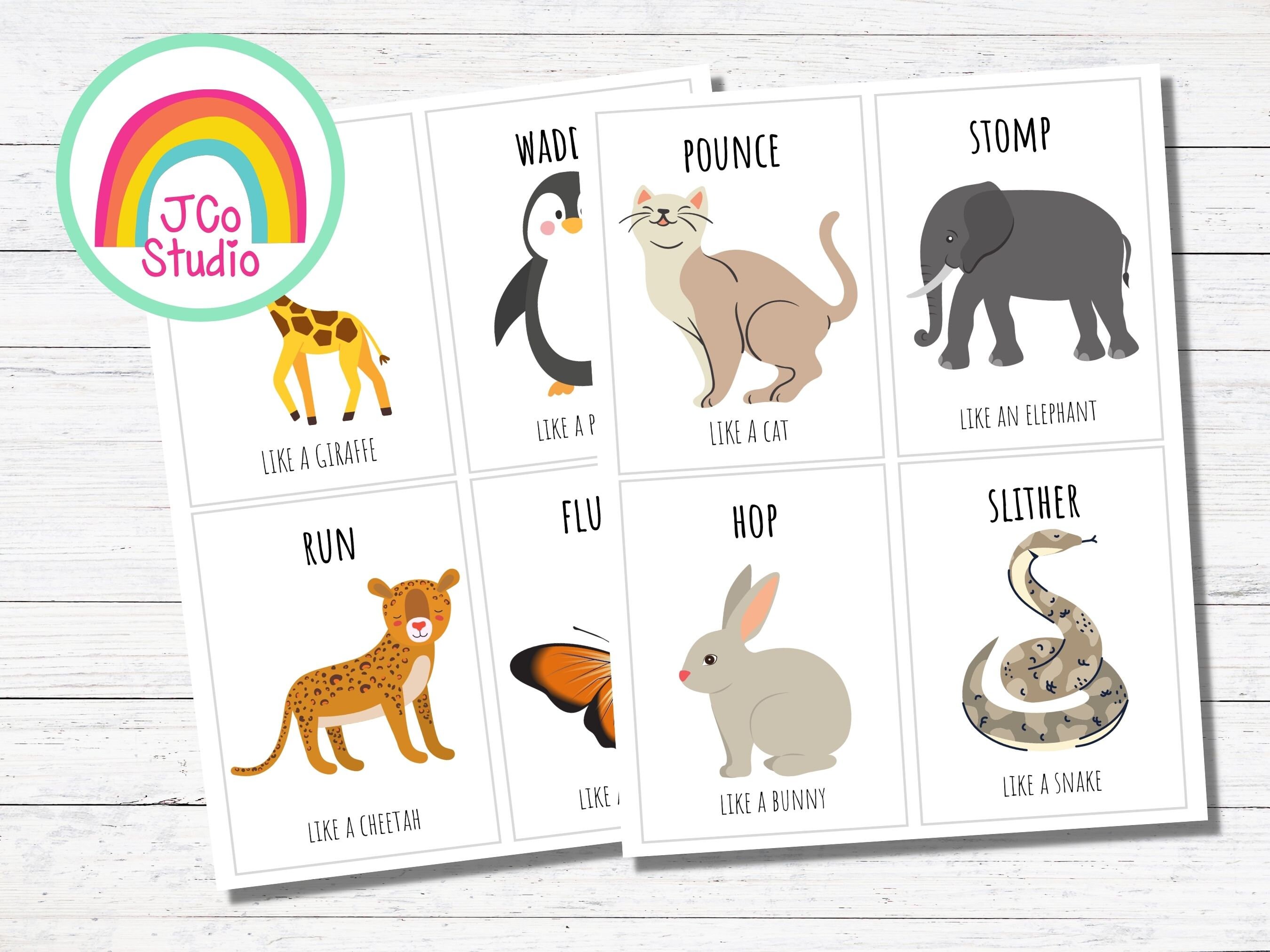 Animal Movement Cards Printable Brain Break Activities - Etsy Australia