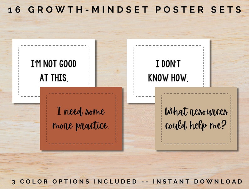 Growth Mindset Printable Posters Classroom Decor High School - Etsy