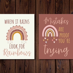 Printable Growth Mindset Poster Set for Classroom, Posters, Boho ...