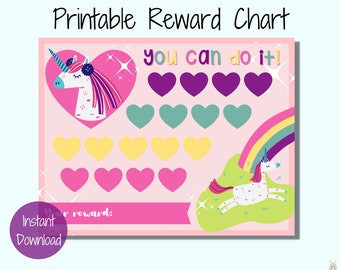 Printable Reward Chart, Rainbow Sticker Chart, Instant Download ...
