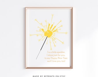 New Years Handprint Art - Etsy