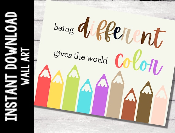 Classroom Decor Printable Diversity Poster Being Different | Etsy