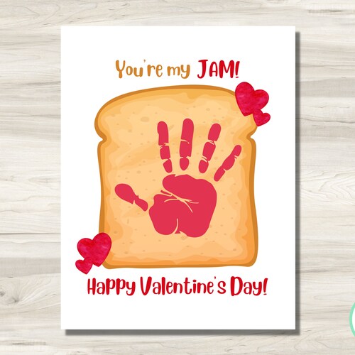 Valentine's Day Handprint Art Printable Craft for Kids - Etsy
