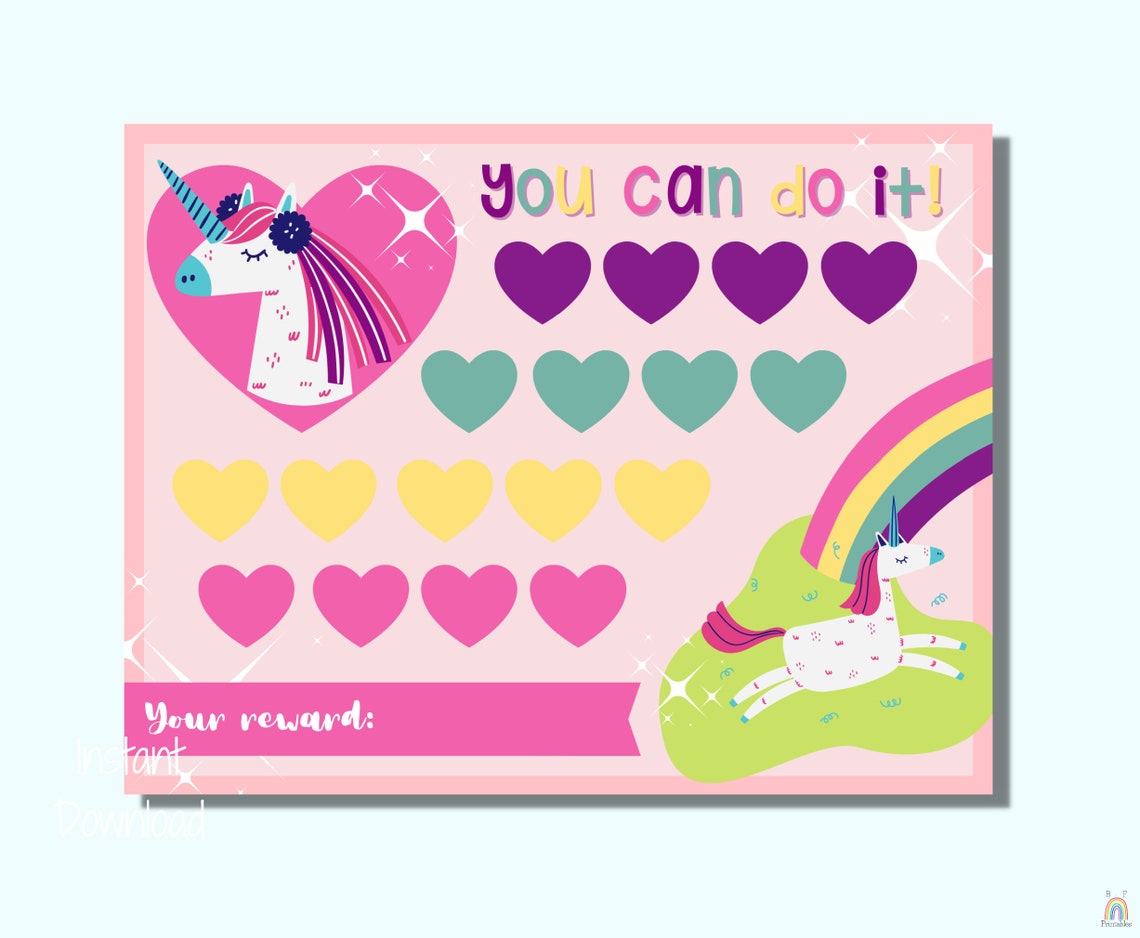 Printable Rainbow Reward Chart Rainbow Sticker Chart Instant | Etsy