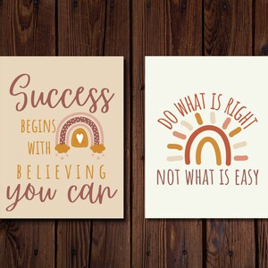 Printable Growth Mindset Poster Set for Classroom, Posters, Boho ...