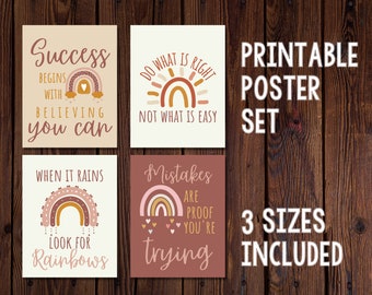 Kindness Classroom Decor Printable Rainbow Posters Class | Etsy