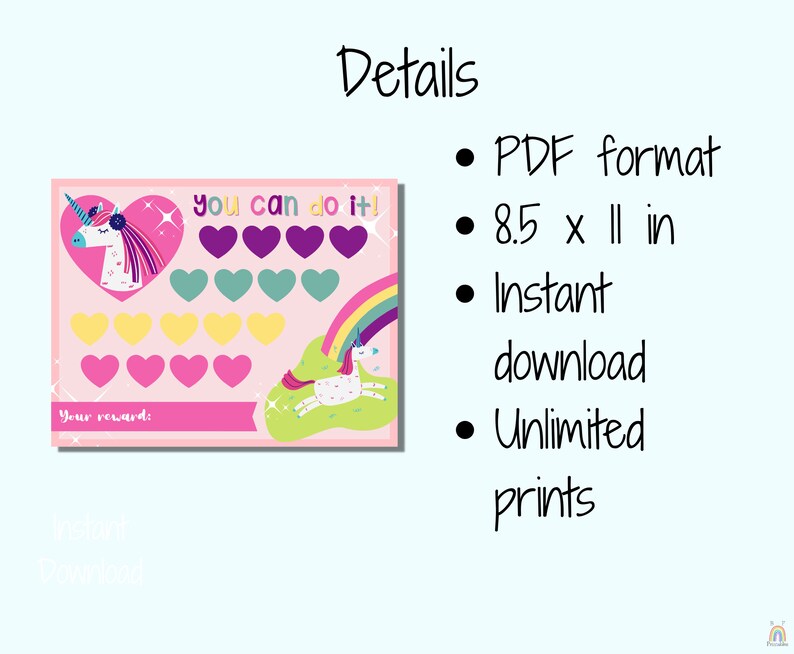 Printable Rainbow Reward Chart Rainbow Sticker Chart Instant - Etsy