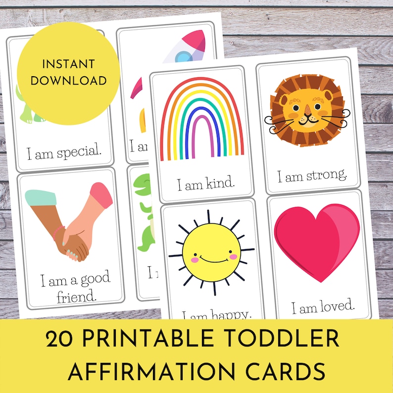 20 Child Affirmation Cards Toddler Affirmations Positive | Etsy