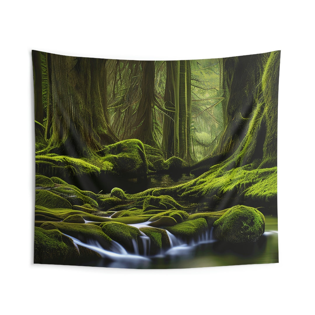Mystic Woodland Wall Hanging Forest Tapestry: Rainforest Wall Tapestry ...