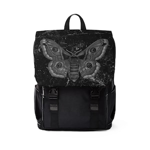 Black Magic Goth Moth Goth Backpack (on Black Marble Print) | Gothic ...