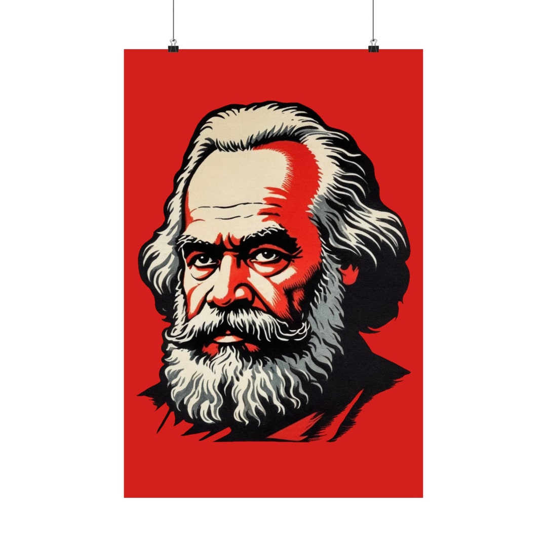 Karl Marx Red Matte Vertical Poster Multiple Sizes - Soviet Marxist ...