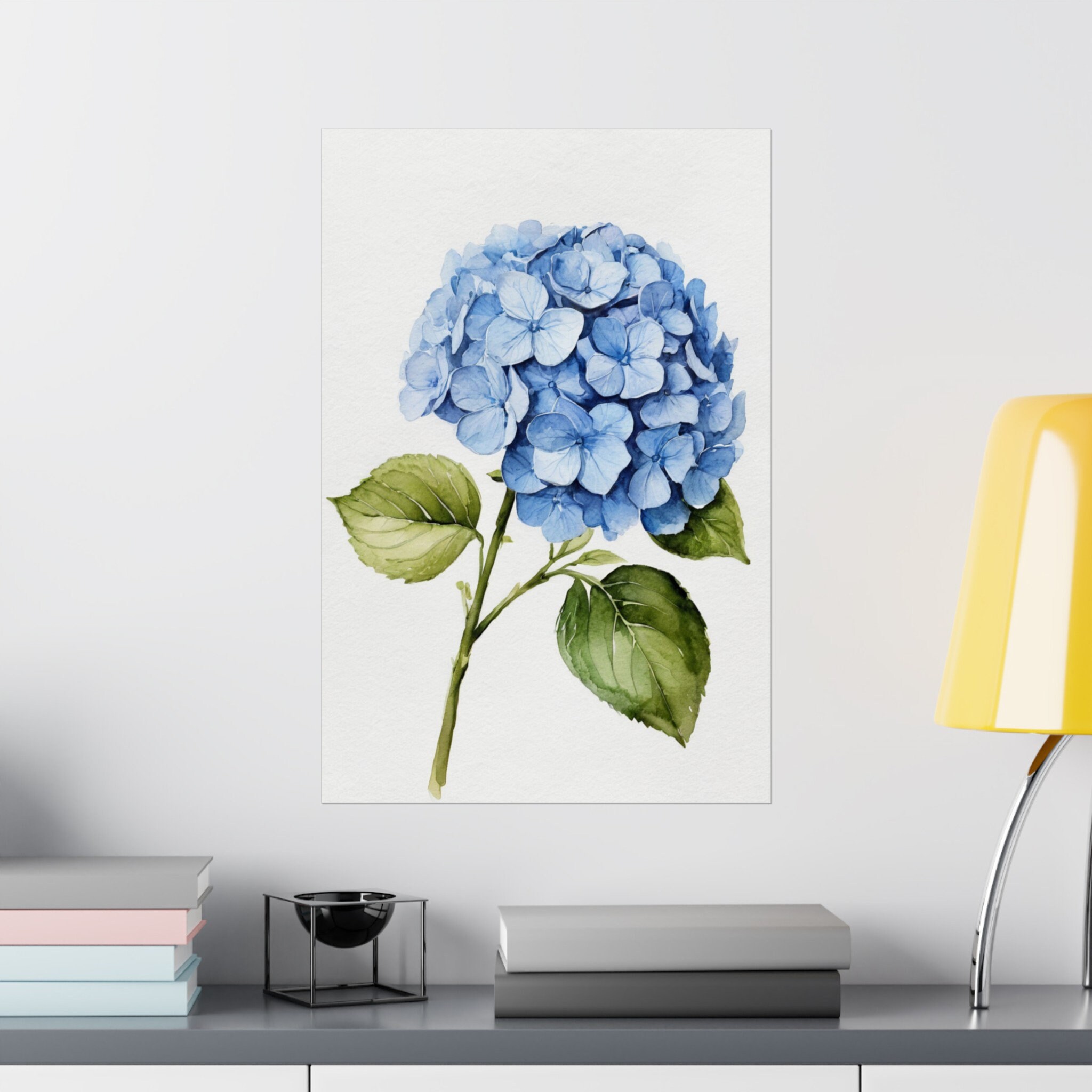 Hydrangea Print Blue Watercolor Hydrangea Art Unframed Print - Colorful ...
