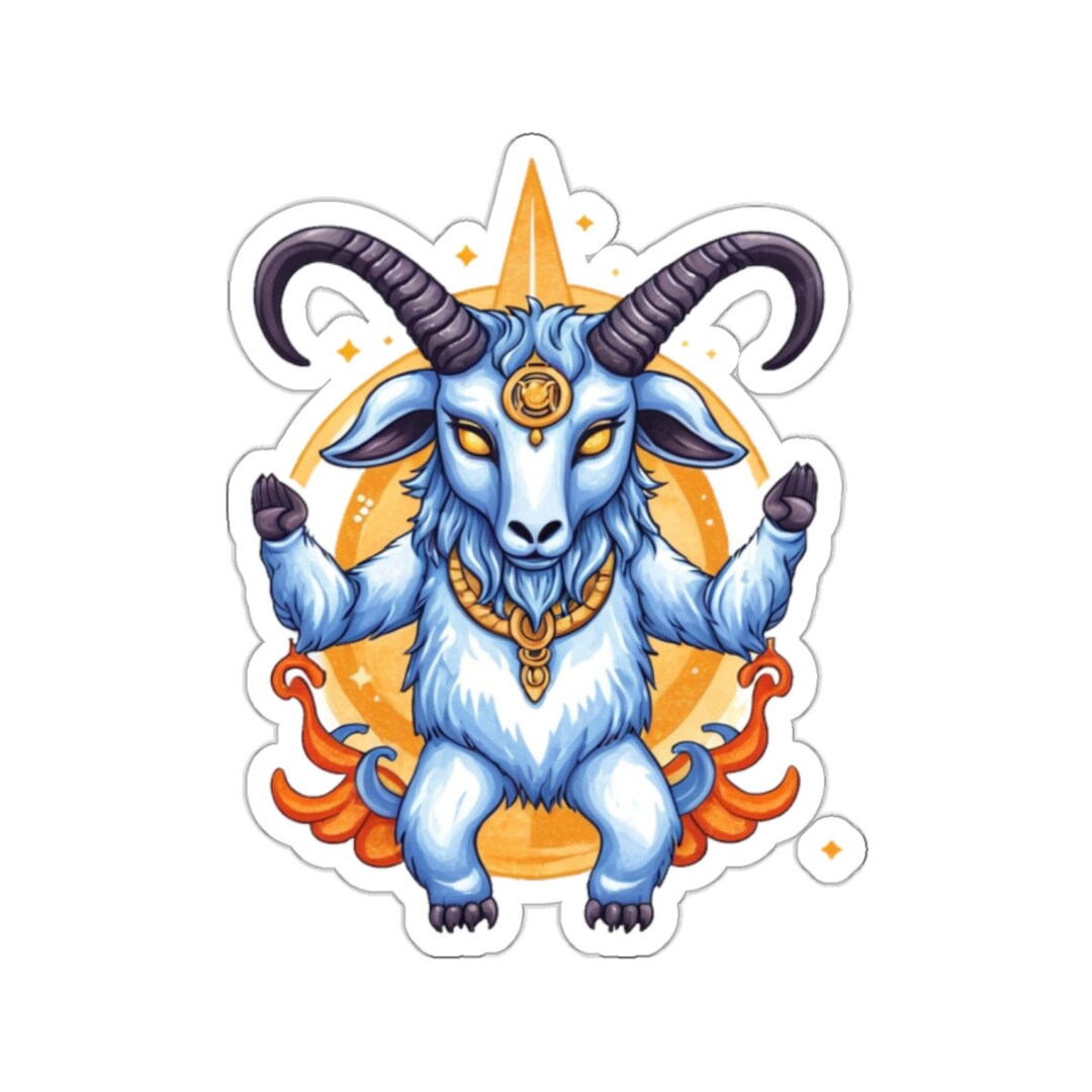 Kawaii Goat Demon Baphomet Kiss-cut Stickers, Occult Sticker, Gothic ...