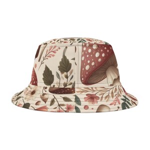 Mycology Forest Mushroom Bucket Hat | Cottagecore Mushroom Hat ...