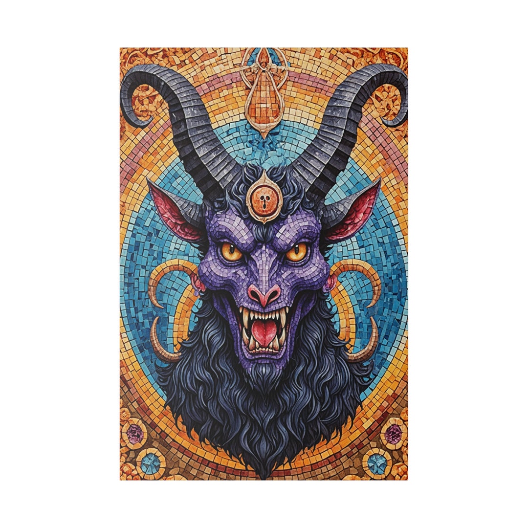 Lucifers Horns Baphomet Kawaii Mosaic Matte Canvas, Stretched, 0.75 ...