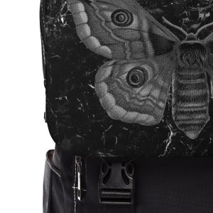Black Magic Goth Moth Goth Backpack (on Black Marble Print) | Gothic ...