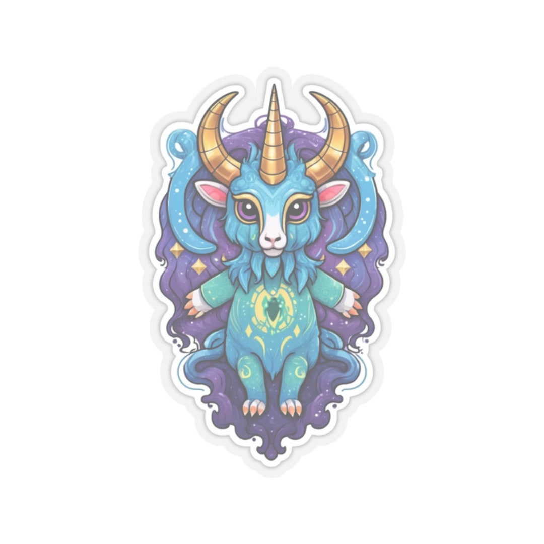 Kawaii Baphomet Kiss-cut Stickers, Occult Sticker, Gothic Anime Sticker ...