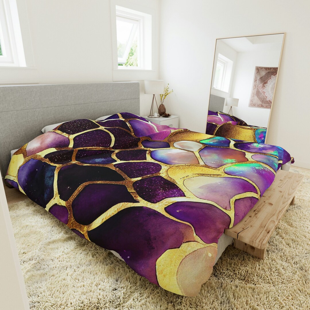 Purple Opal Mermaid Scales Duvet Cover Mermaids Bedding Set - Etsy