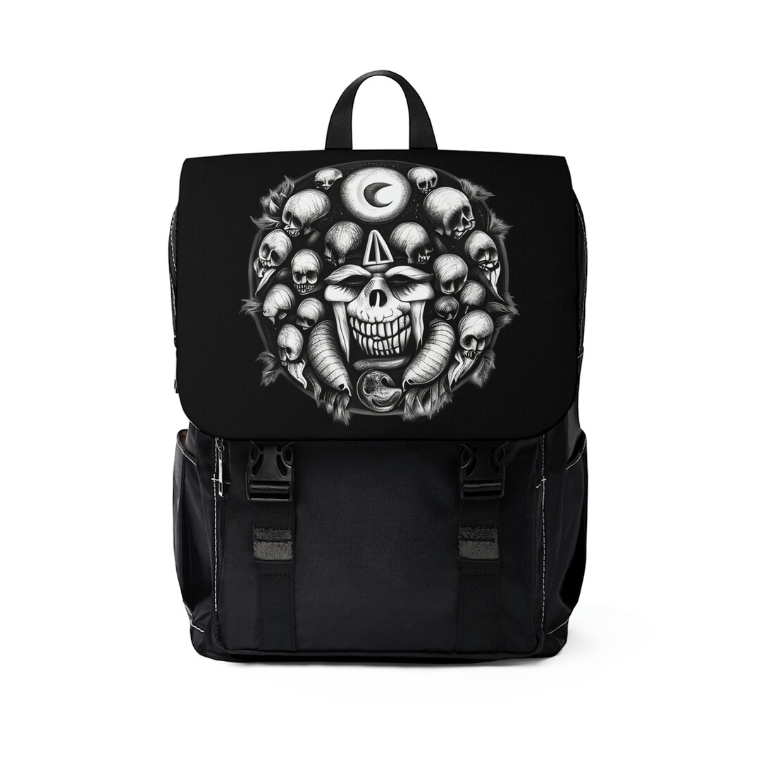 Goth Skulls Worms Moon Phases Occult Backpack Gothic Occult Magic Witch ...