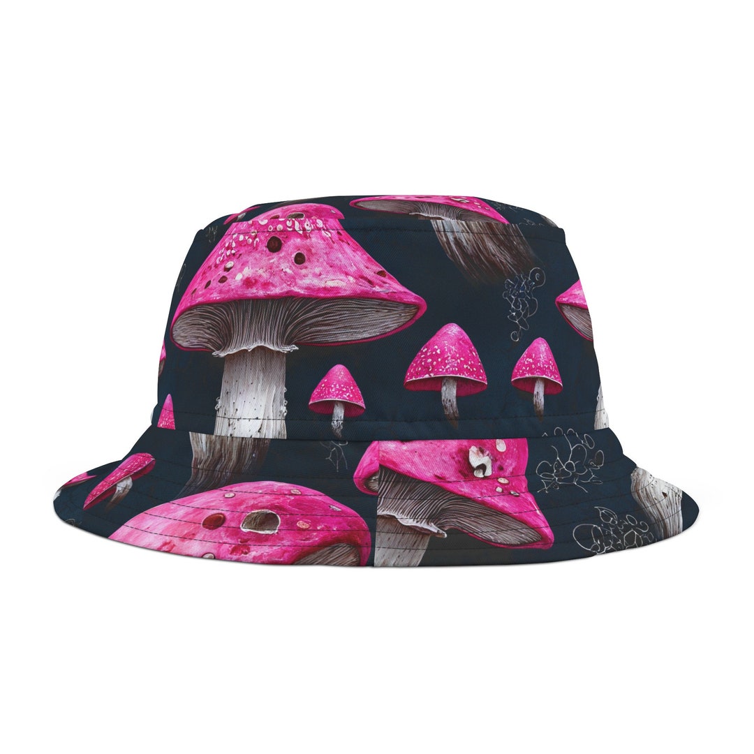Fantastic Fungi Pink Mushroom Bucket Hat | Cottagecore Mushroom Hat ...