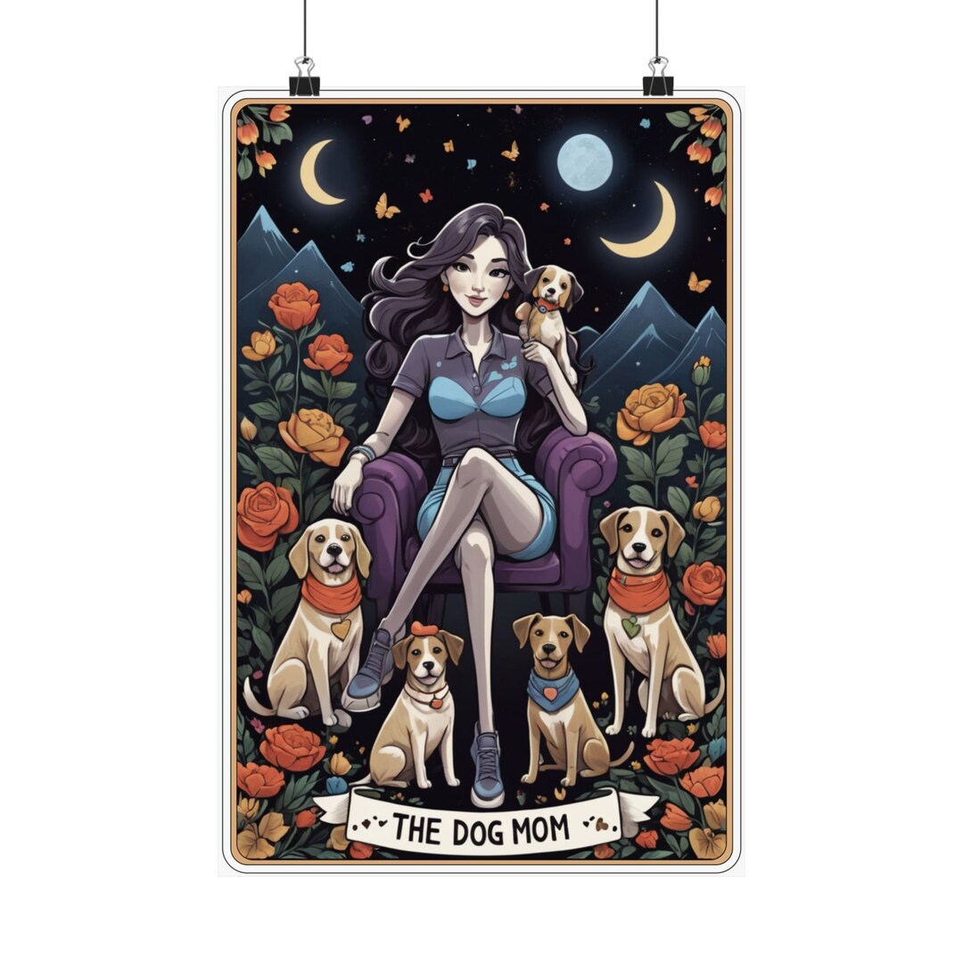 The Dog Mom Funny Skeleton Tarot Card Matte Vertical Posters | Multiple ...