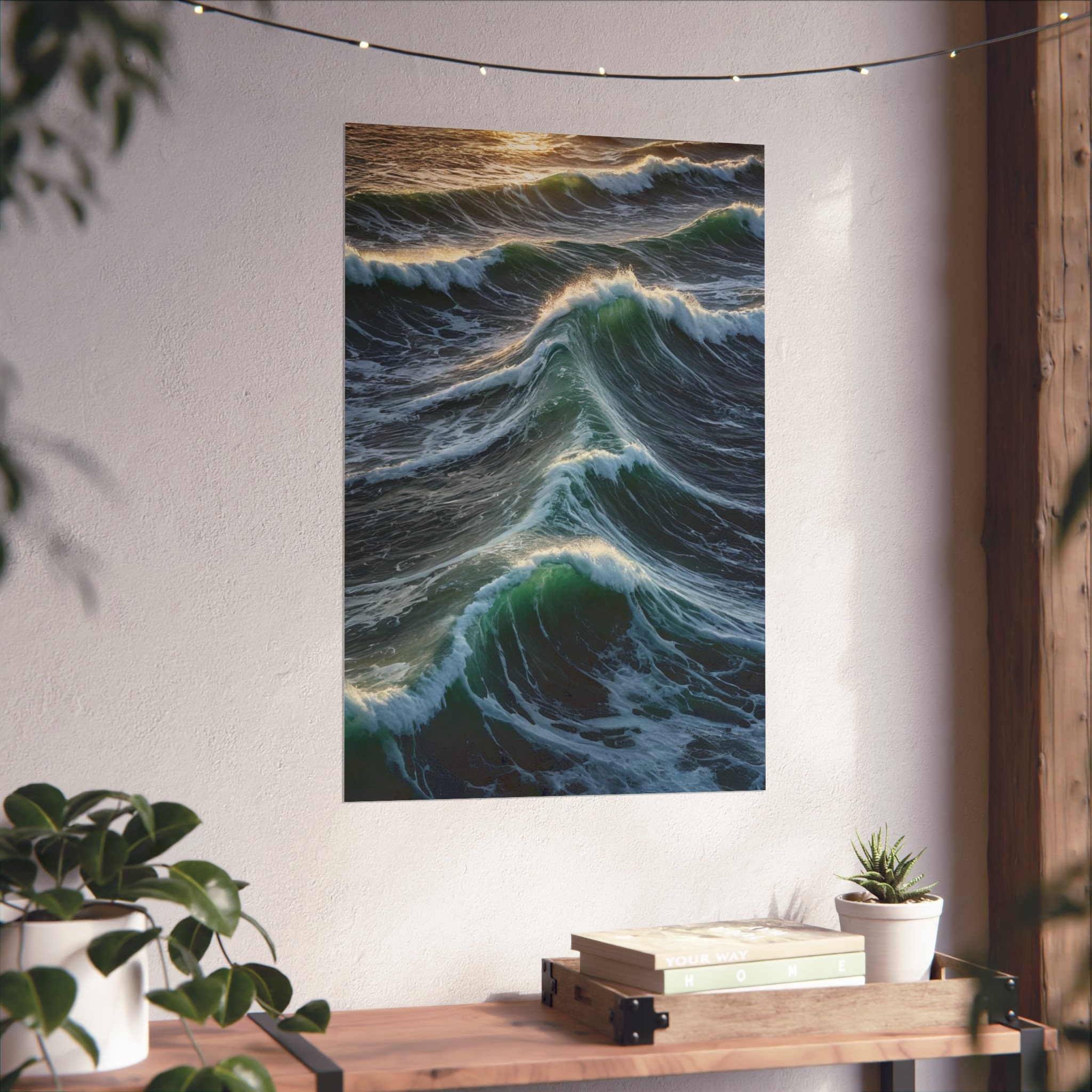 Surf Poster Ocean Waves Sunset Matte Vertical Poster - Ocean Print ...
