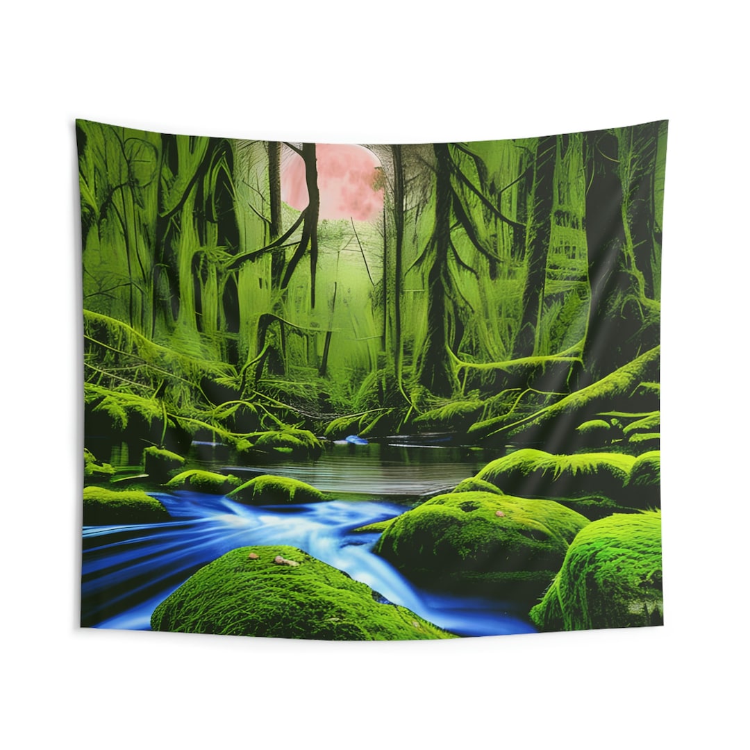 Enchanted Forest Wall Hanging Forest Tapestry: Rainforest Wall Tapestry ...