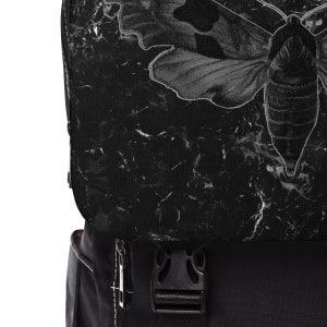 Goth Moth Spells Goth Backpack (on Black Marble Print) | Gothic Occult ...