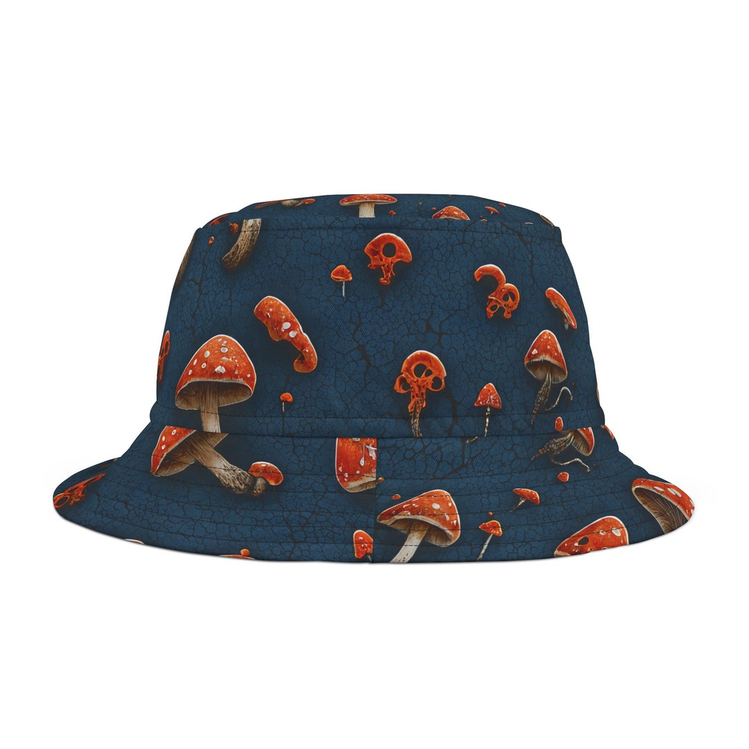 Red Cap Whimsical Fungi Fantasy Mushroom Bucket Hat | Cottagecore ...